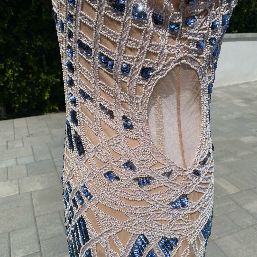 Lara Head Turning Fully Beaded Dress Full Length - Si… - Gem